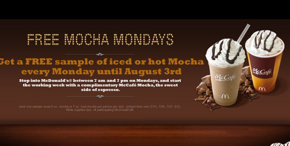 Mcdonalds free coffee mocha mondays : when in france?